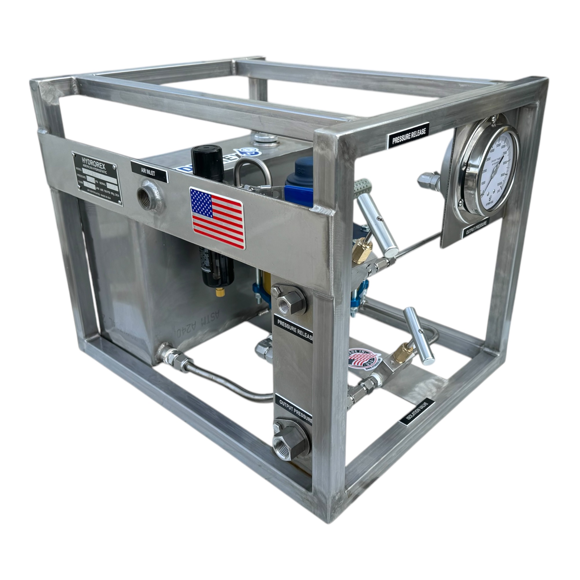 Hydraulic Hydrostatic Test Pump with Stainless Reservoir Tank